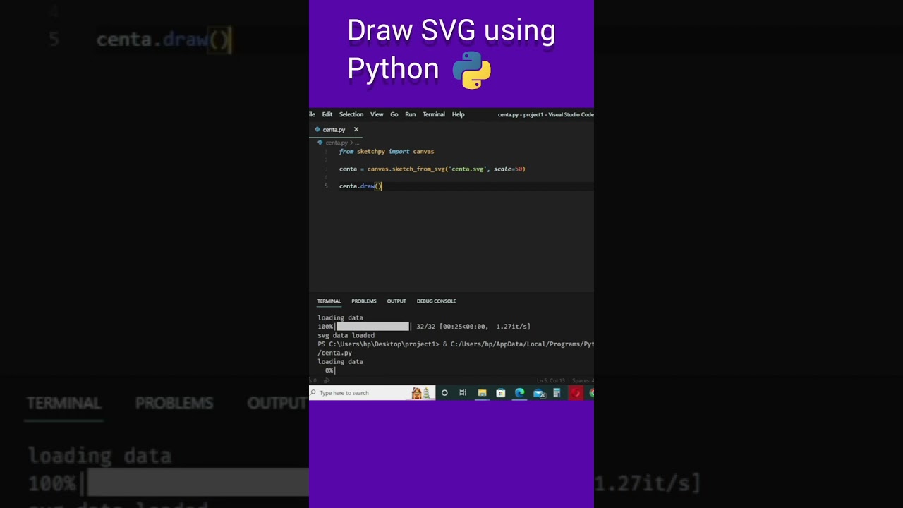 Python SVG Drawing | Centa Claus Drawing #shorts