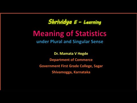 Meaning of Statistics under Plural and Singular Sense in Detail