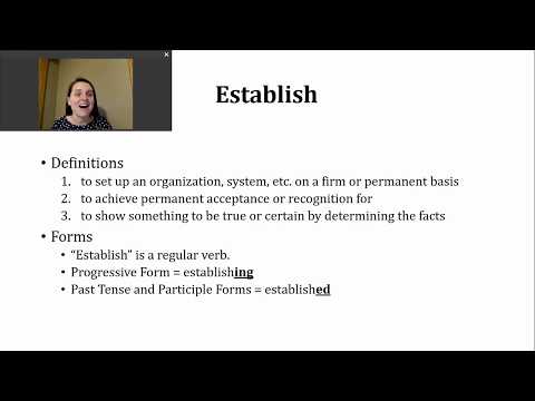 Verb of the Day - Establish