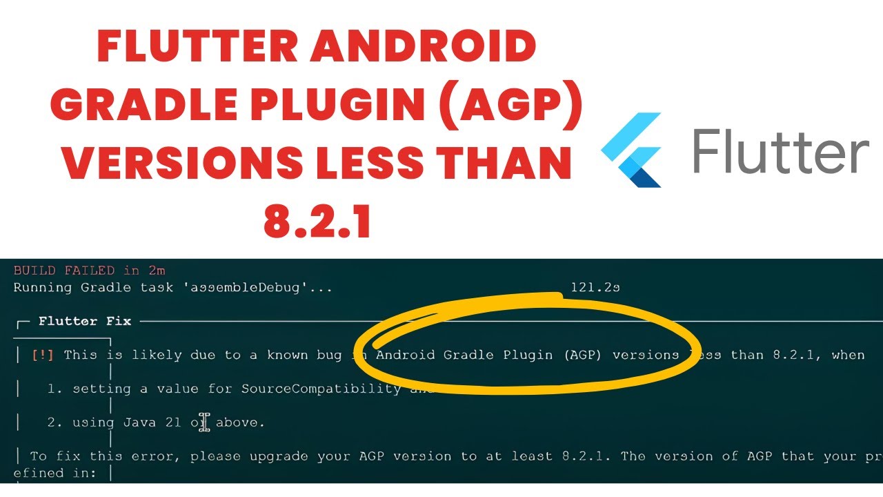 Flutter gradle error: Upgrade the Android Gradle Plugin (AGP) version? @LalitKanyaltech  #Flutter