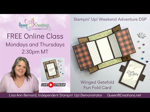 👑 Winged Gatefold Card - Masculine Fun Fold Card - Stampin' Up! Weekend Adventures DSP