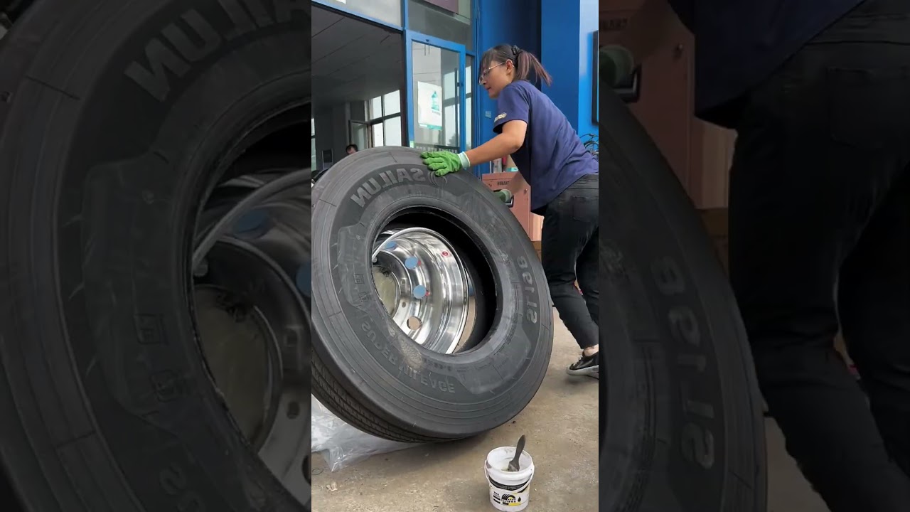 Effortless Tire Mounting Technique 🔧🚗 | Quick Shop Hack!
