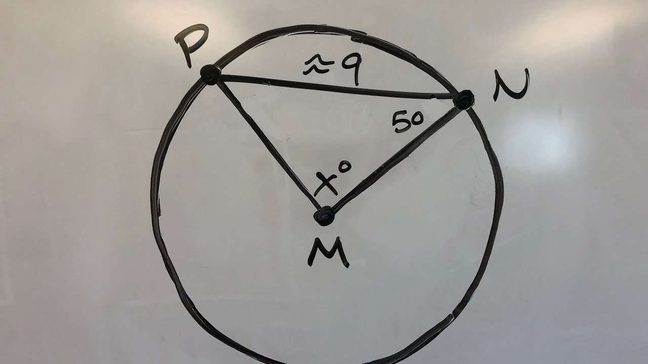 Find Missing Angle Measure Isosceles Triangle Inside A Circle