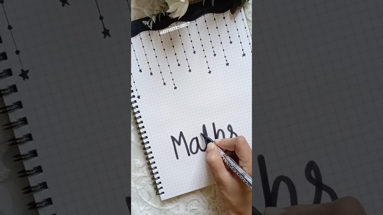 🖤 simple maths cover page for school project 🖤 black border design #shorts #frontpage #borderpattern