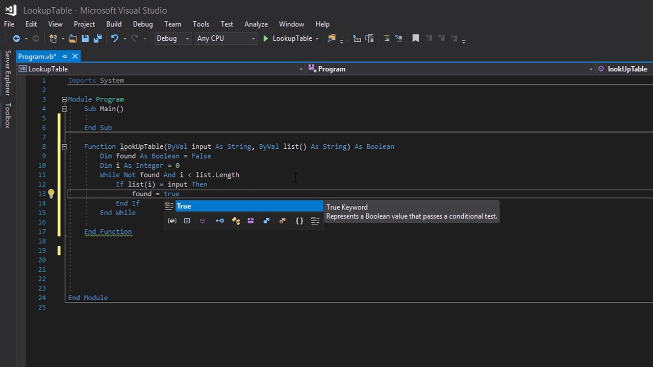 Visual Basic Validation: Lookup Check