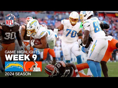 Los Angeles Chargers vs. Cleveland Browns | 2024 Week 9 Game Highlights