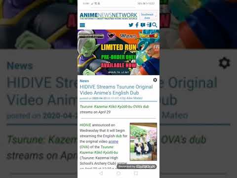 HIDIVE Streams Tsurune OVA's English Dub