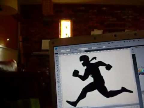 Custom Editing a hand drawn ninja for the Silhouette Cameo