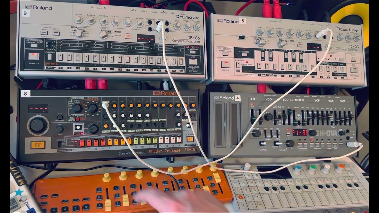Roland Boutique Workout- TB-03, TR-08, SH-01A, TR-06