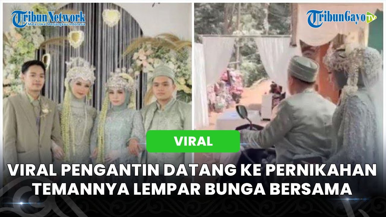 Viral Pengantin Datang ke Pernikahan Temannya, Lempar Bunga Bersama