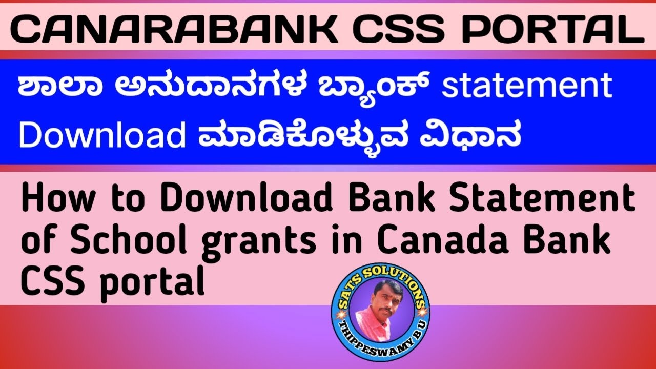 How to Download load School grant bank statements in css portal