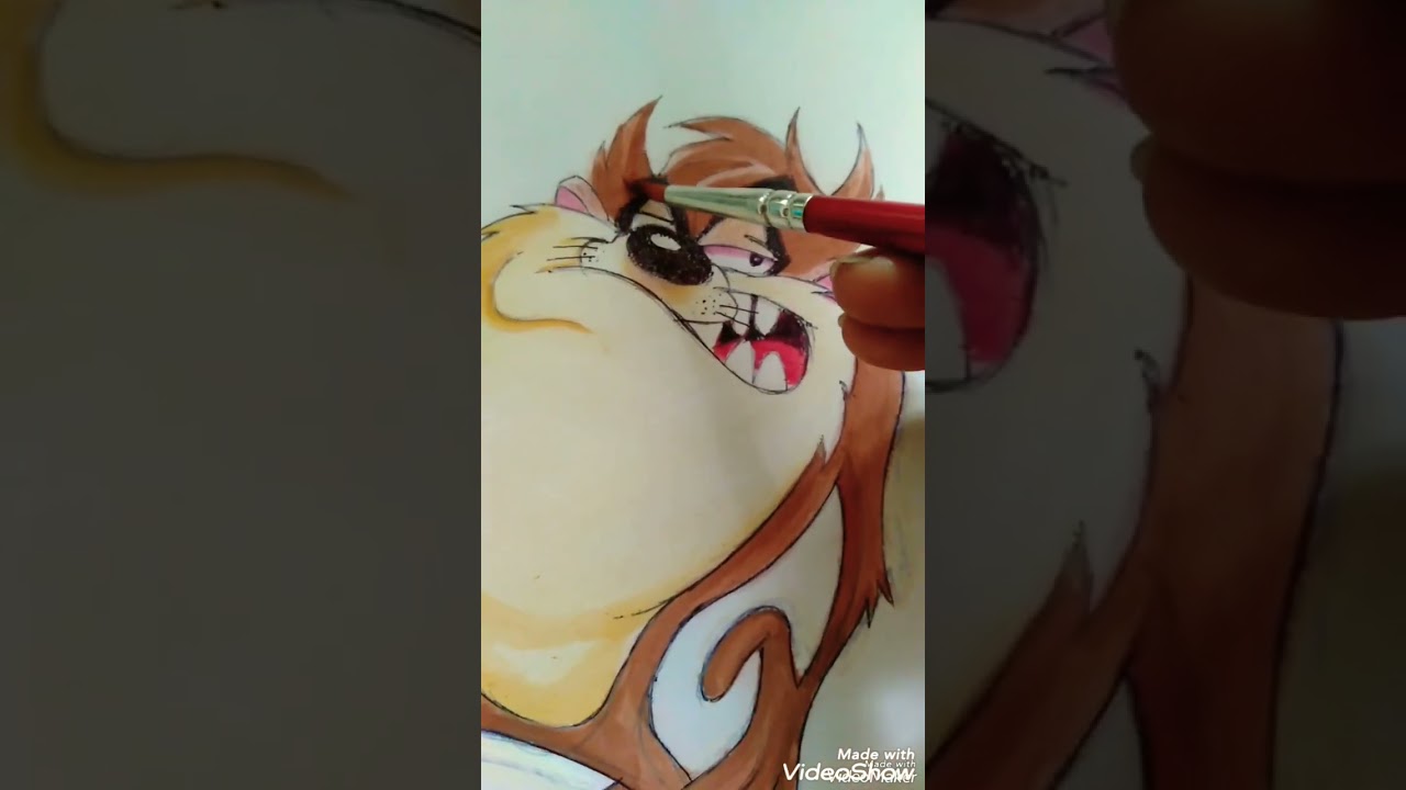 Tasmanian Devil - Looney Tunes.. Kesal🔥 #shorts #howtodraw #fanart