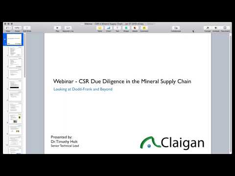 CSR Due Diligence in the Mineral Supply Chain Webinar