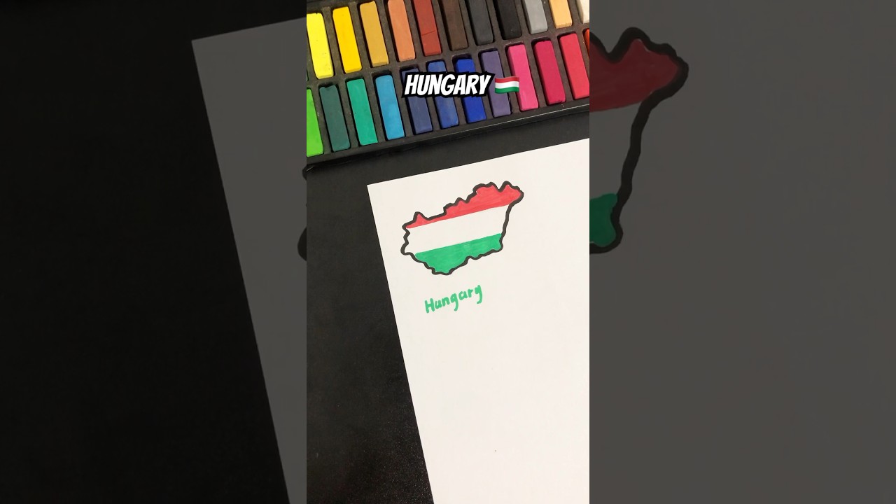 Flag map of Hungary 🇭🇺 #hungary #flag #shorts #youtubeshorts