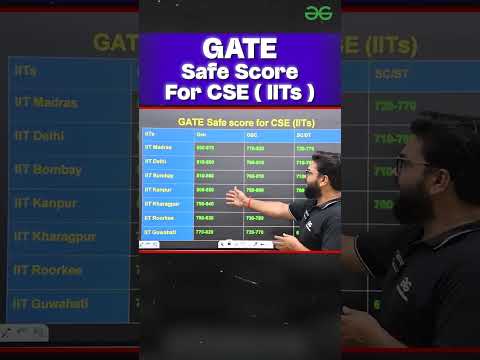 GATE Safe Score For CSE ( IITs ) #shorts #GATEEam #GATE #GATESafeScore #GATECutOff