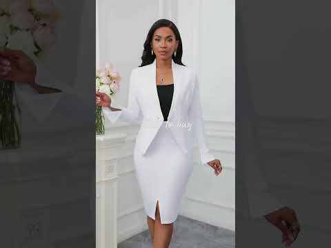 Women's Suits 2 Piece Skirt Set Business Work Outfits Blazer Dress Jacket Pencil Skirts Suit Sets