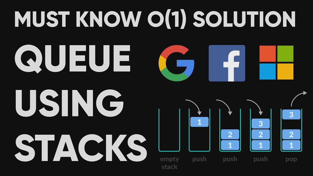 Implement Queue Using Stacks - MUST KNOW O(1) Solution - Leetcode 232