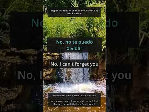 English Translation of 🎶 BAILE INoLVIDABLE by Bad Bunny 🇵🇷 (source: LyricFluent app 📲)