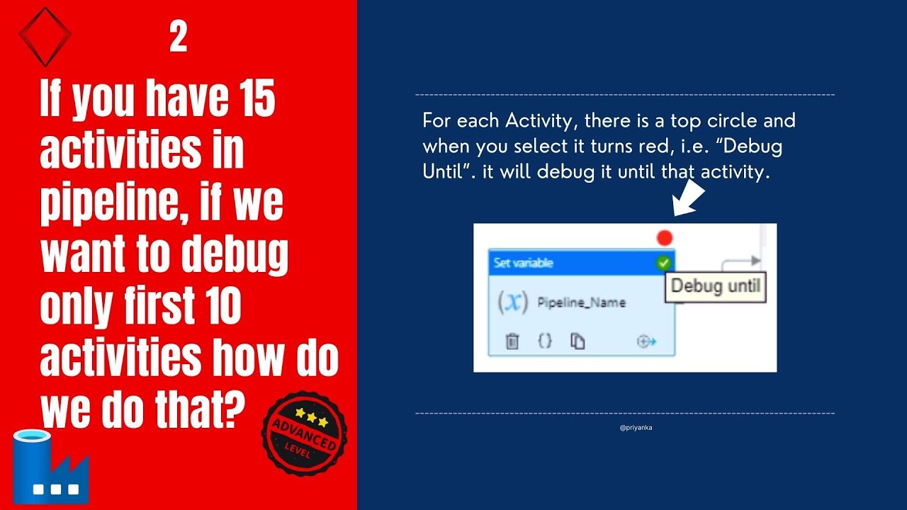If you have 15 activities in pipeline, how to debug only first 10 activities? Advanced ADF  Q & A