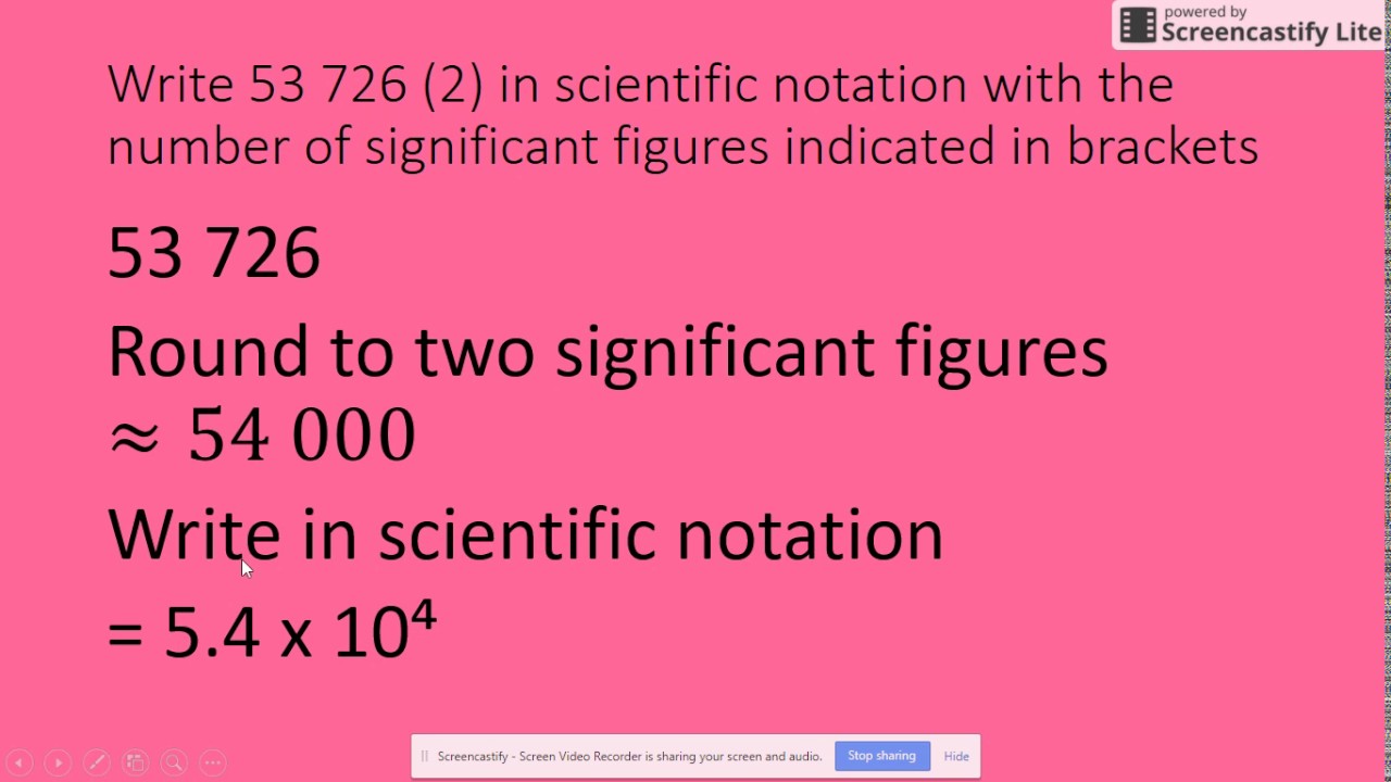 Writing numbers in scientific notation using significant numbers