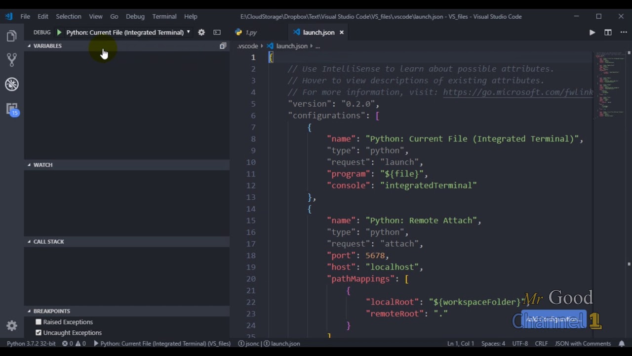 Python Debugging in Visual Studio Code part 1