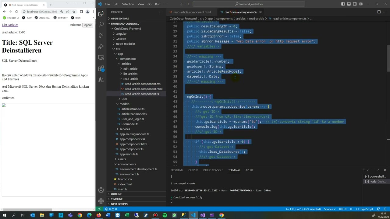 Show HTML Code in a Website with  InnerHTML Angular React Asp