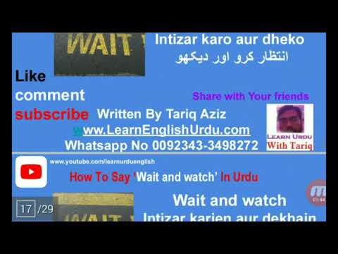 How To Say 'Wait & Watch' In Urdu ~ Learn To Speak Urdu