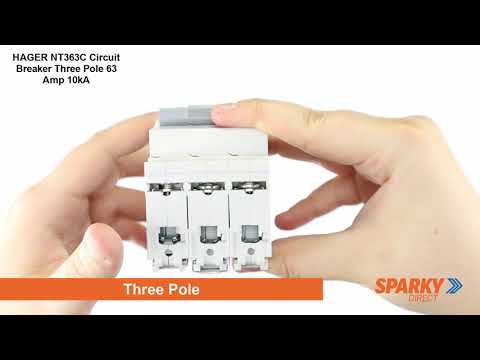 HAGER NT363C | Circuit Breaker Three Pole 63 Amp 10kA