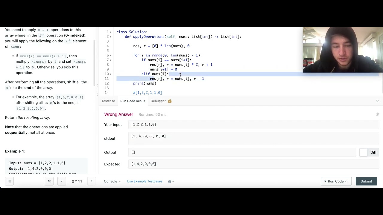 Leetcode 2460. Apply Operations to an Array