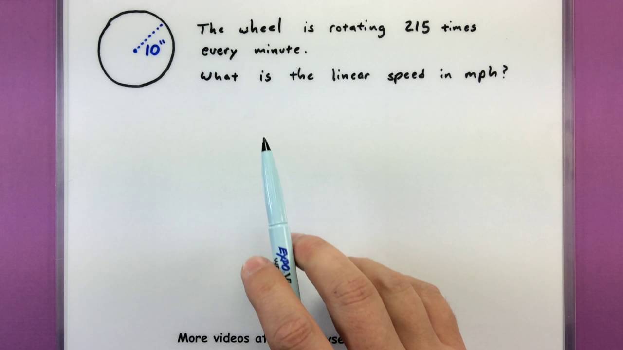 Trigonometry - Working with linear and angular speed