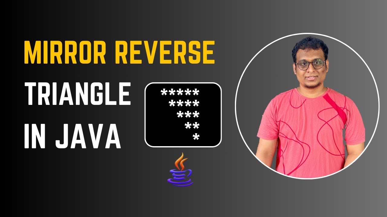 Mirror Reverse Triangle Star Pattern in Java | Loops | Coding Pills