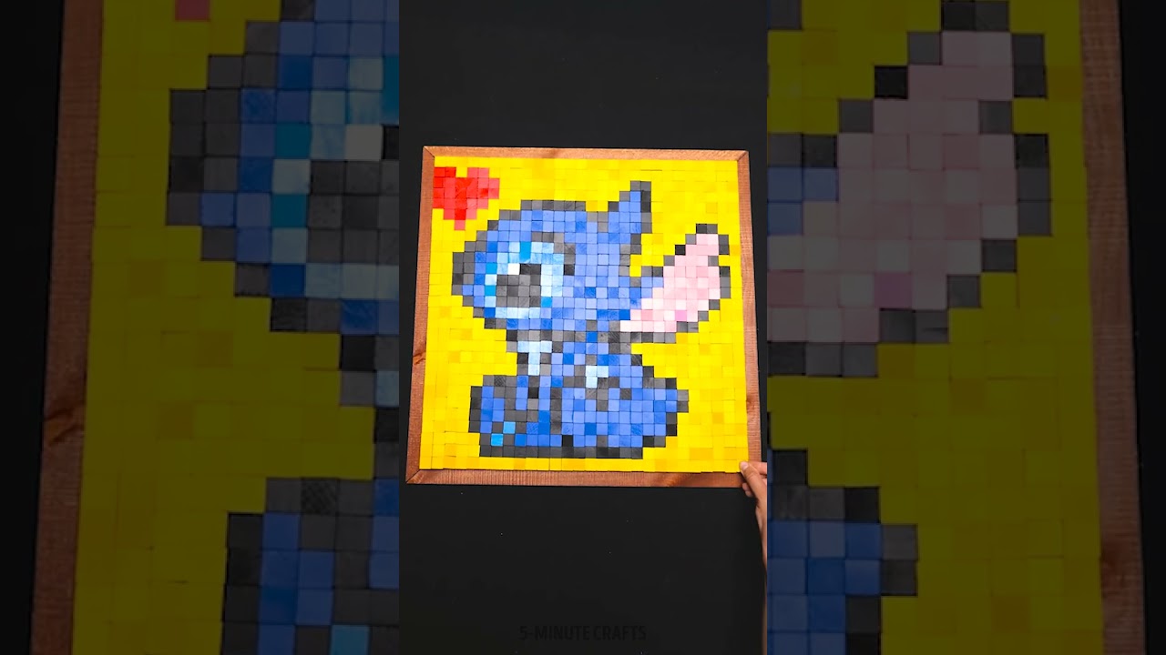 Lilo and stitch 💙 DIY pixel art from scratch!