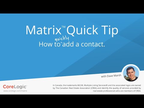 Matrix Quick Tip - Add a Contact
