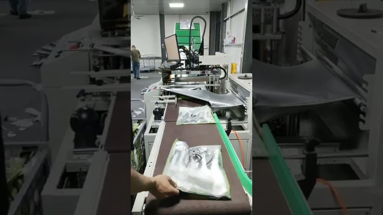 Automatic bagging machine for clothes E commerce  packaging, packaging speed up to 1500 packs/min.