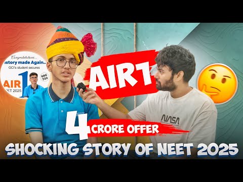 NEET 2025 AIR 1 Topper Interview 🔥 Full Story, Strategy & Struggles | Hardest NEET Ever,Reveals All