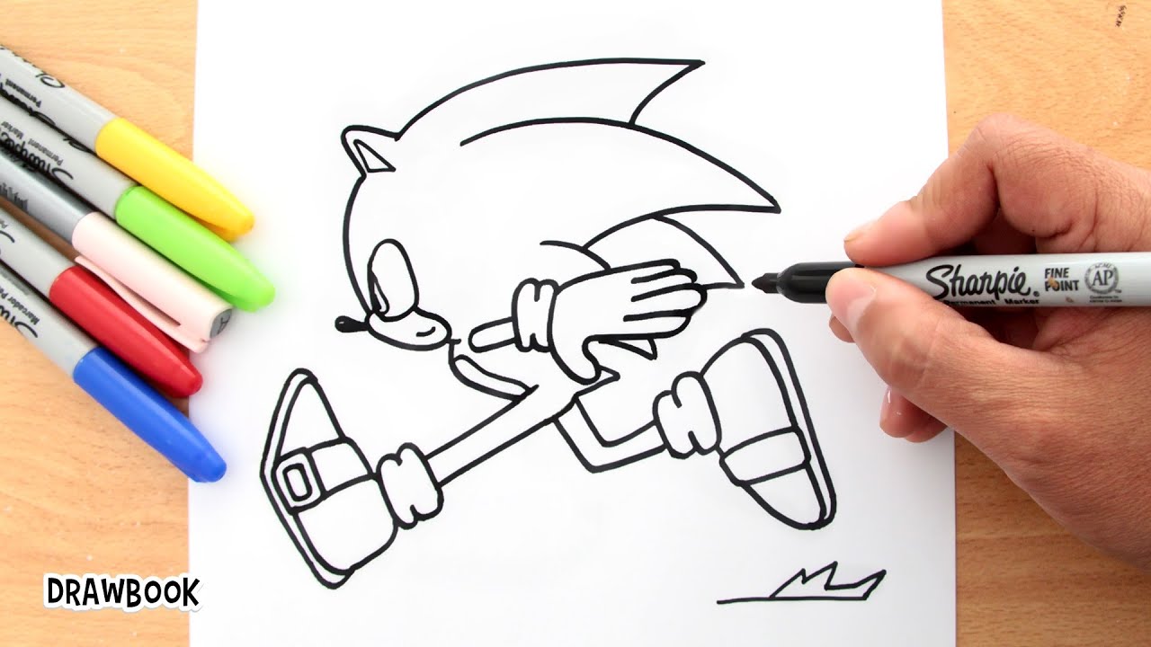 Cómo dibujar a SONIC Corriendo (paso a paso)