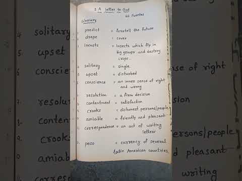 10 class English A letter to God glossary