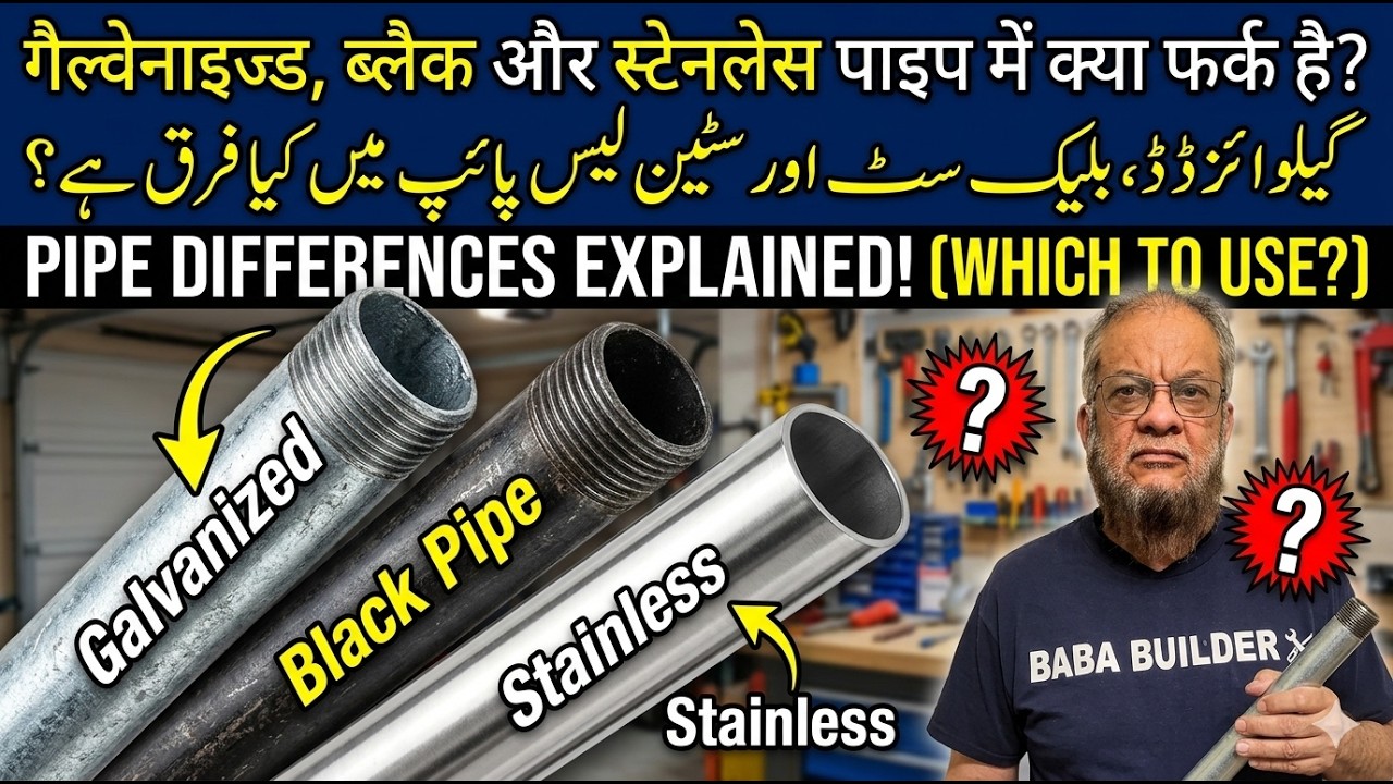Stop Choosing Wrong Pipes! Galvanized vs Black vs Stainless Explained