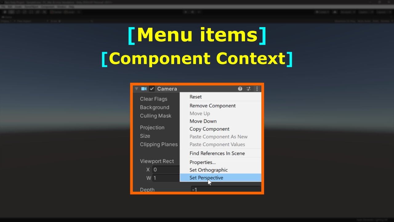 Menu Items - Component Context | Editor Scripting | C# | Unity Game Engine