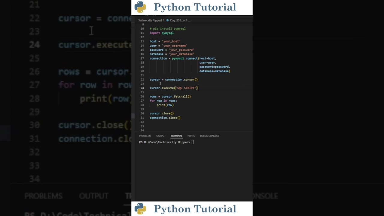 Connecting To MySQL With Python | Python Tutorial