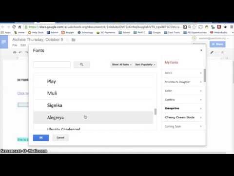 Adding fonts in Google documents