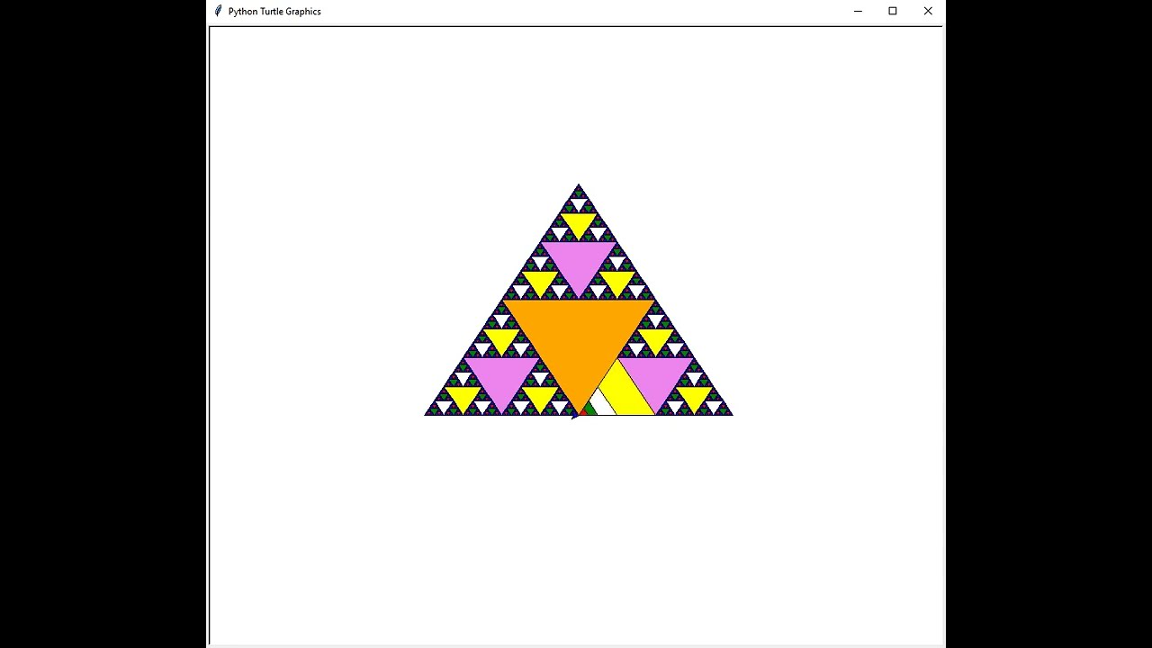 Python. Turtle colored Sierpinski Triangle.