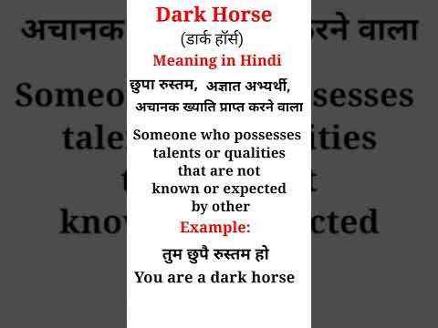 Dark Horse meaning in Hindi | Dark Horse का हिंदी में क्या मतलब होता है