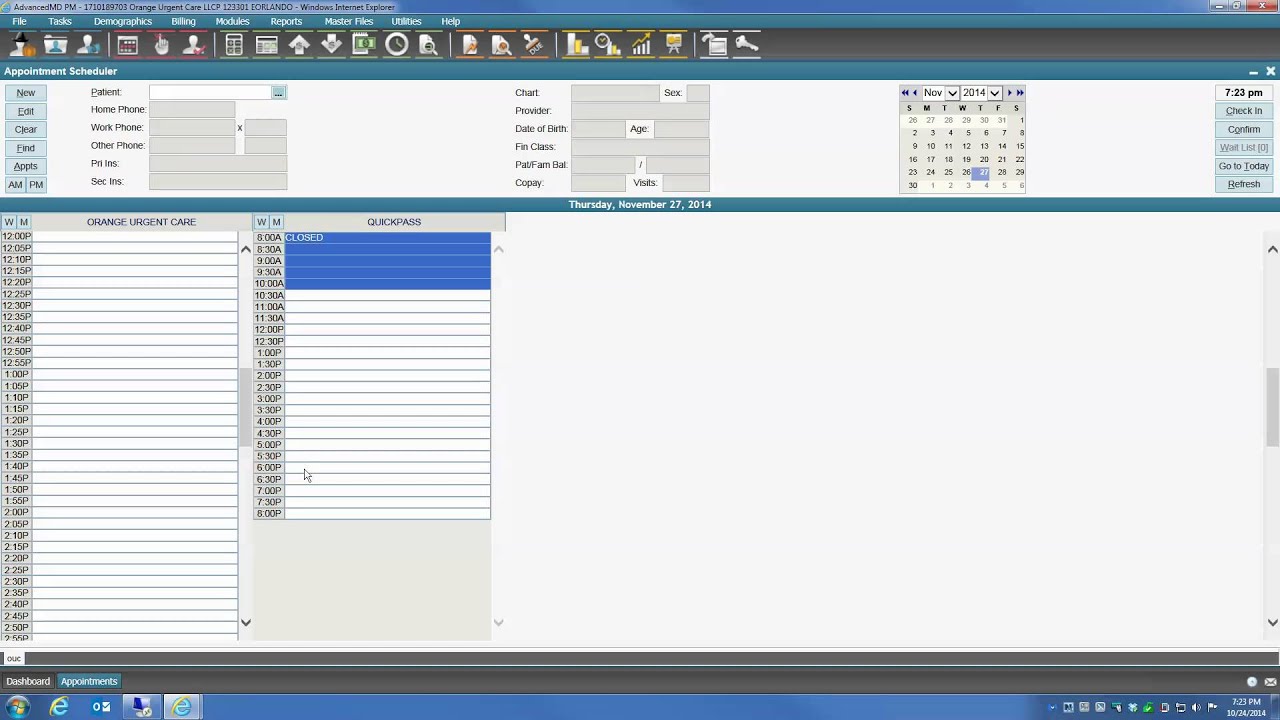 AdvancedMD - 17.  Quickpass Schedule