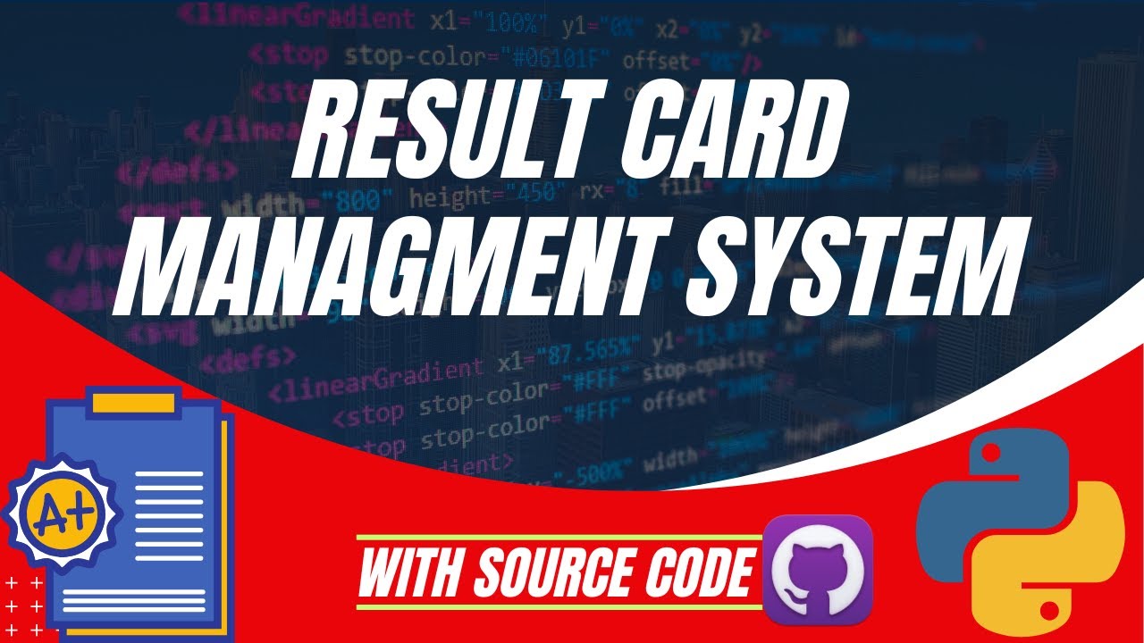 Python Projects: Result Card Management System Project Tutorial in Python Tkinter
