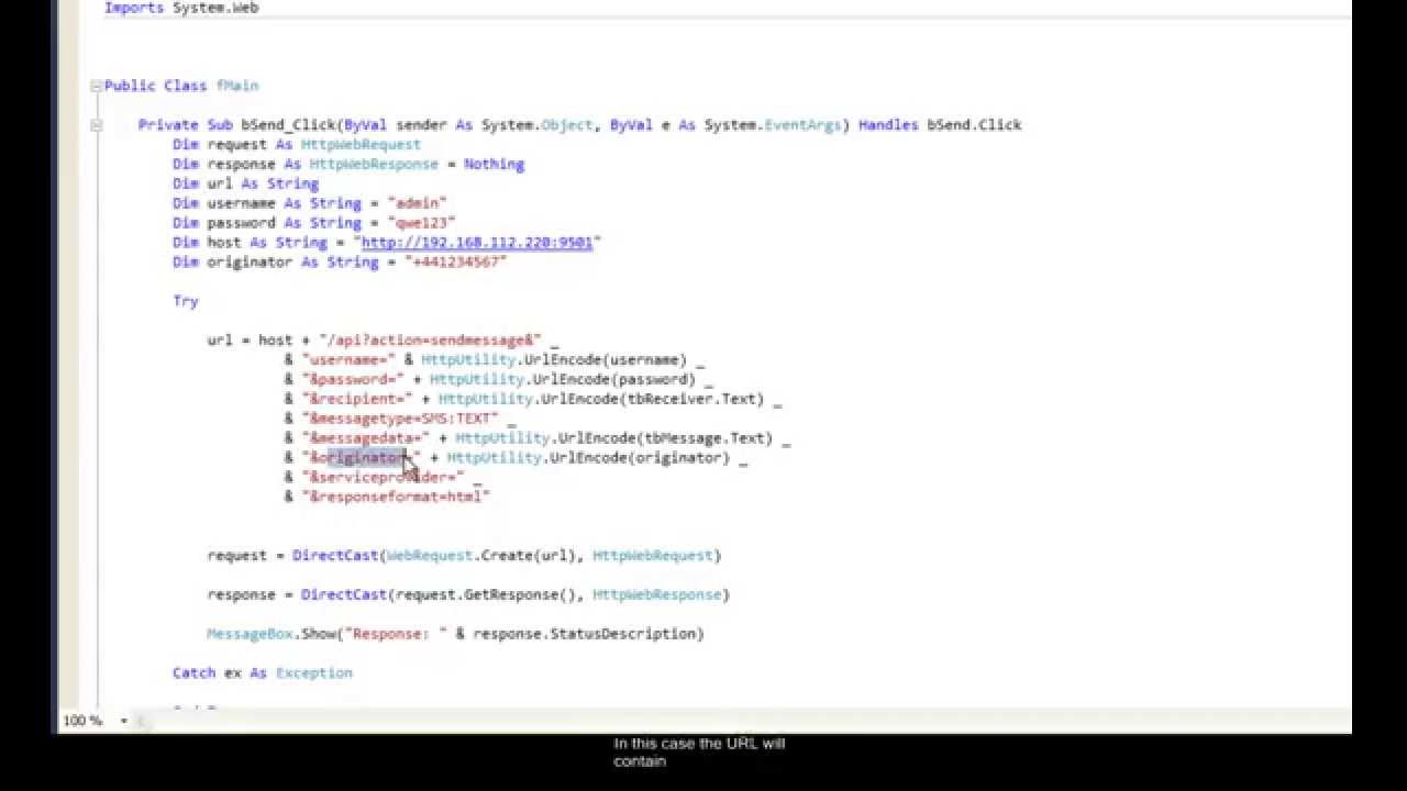 Send HTTP SMS (HTTP SMS example through request)