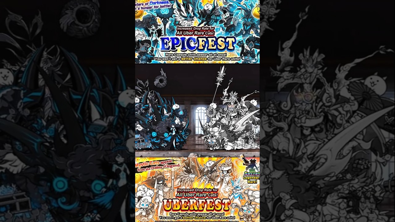 The Battle Cats : UBERFEST vs EPICFEST  #shotrs #thebattlecats