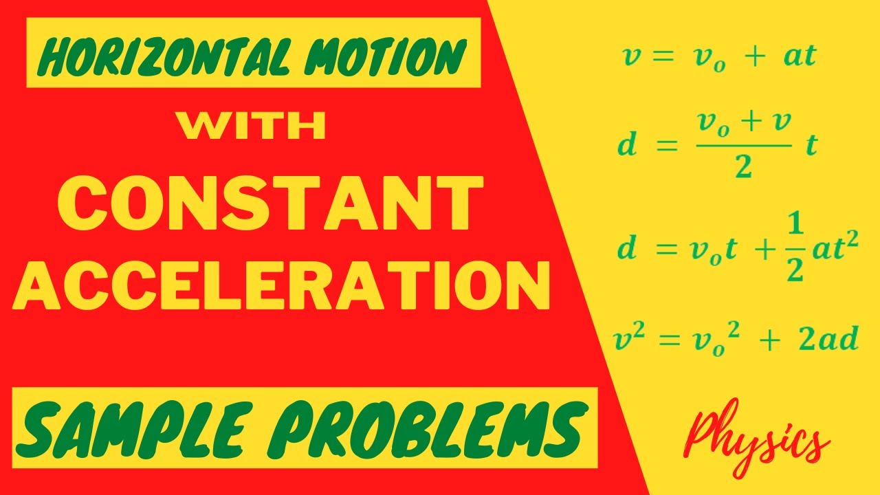 Solved problems about motion with constant acceleration