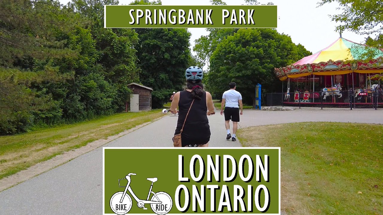🌳 4K Bike Ride Through Springbank Park, London, Ontario – A Nature Lover’s Dream! 🚴‍♂️🌸