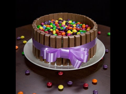 Kit Kat and Skittles Cake